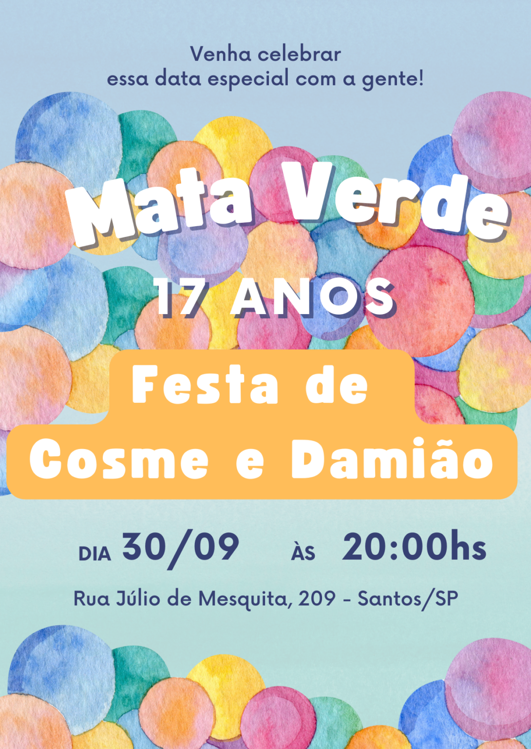 Festa de Cosme e Damião – 2022 – Núcleo Mata Verde